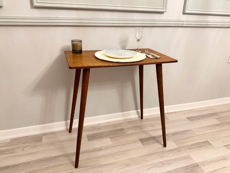 Rectangle Walnut Wood Small Dining Table Unique Narrow - Etsy