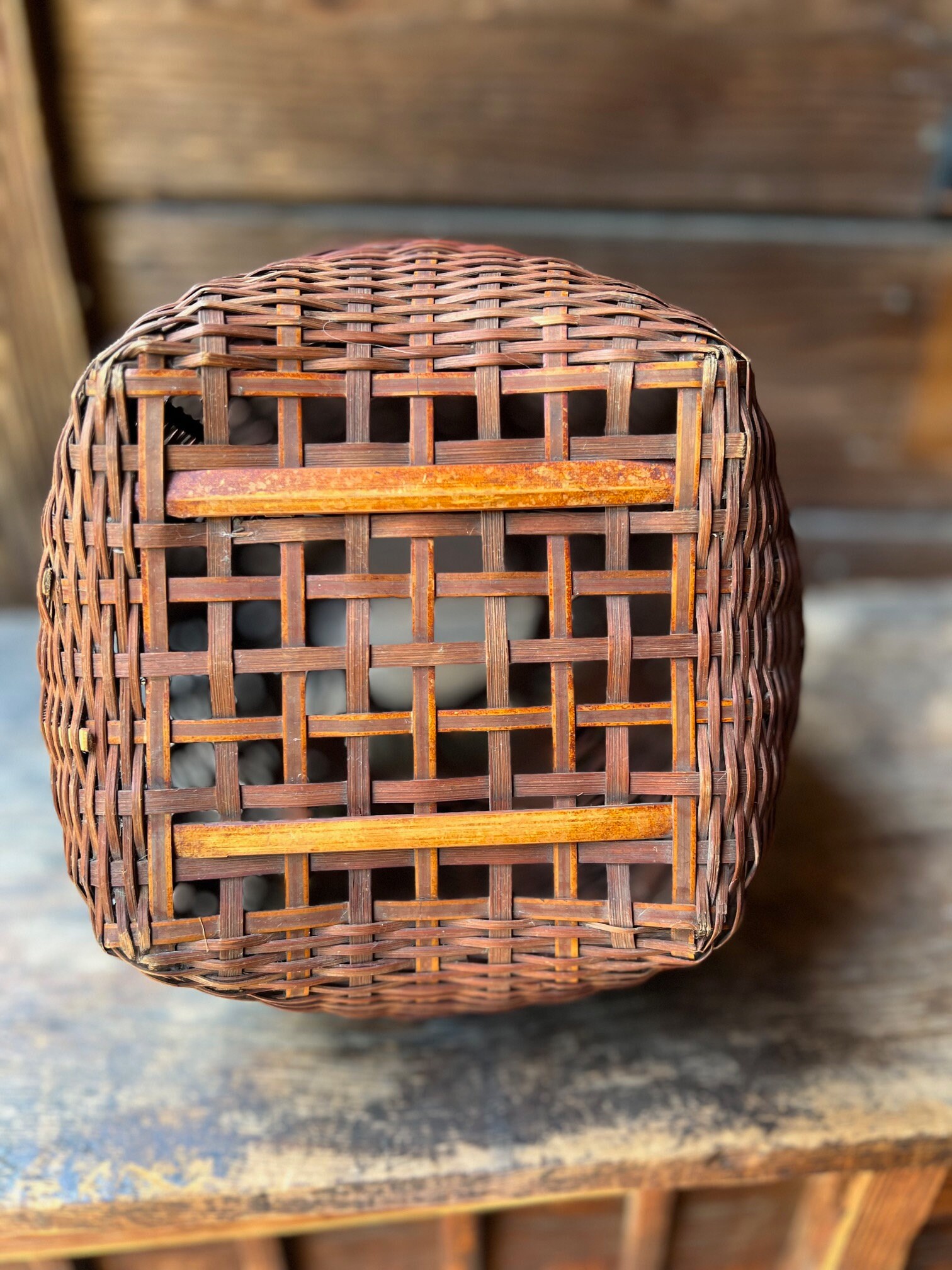 Rare Japanese Vintage Smoked Bamboo Hanakago Flower Basket - Etsy