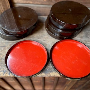 Two Sets of 8 Antique Japanese Flat Lacquer Plates - Etsy