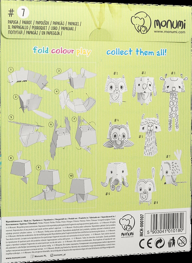 Paper Figure Cube Head for Coloring 3D Parrot 20 X 25 X 21 Cm - Etsy