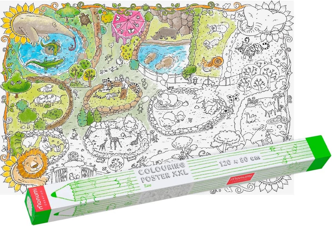 Giant Poster Coloring Poster Hidden Object Poster Coloring Poster Zoo ...