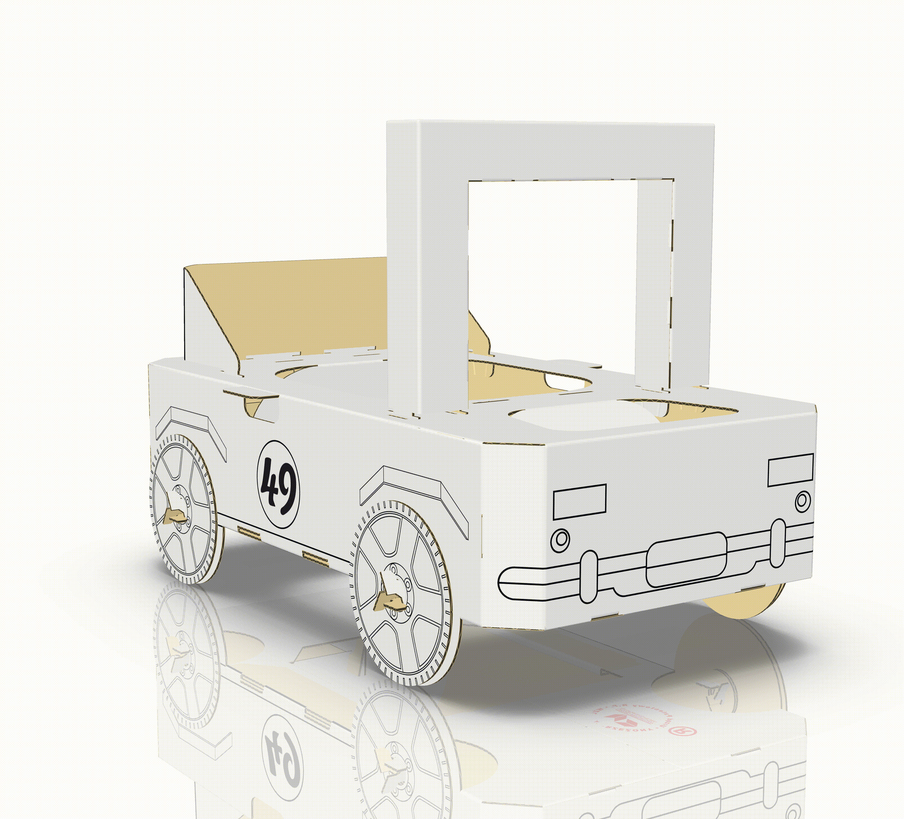 Cardboard Toy Car Made of Cardboard Off-road Vehicle 3D to Build and ...