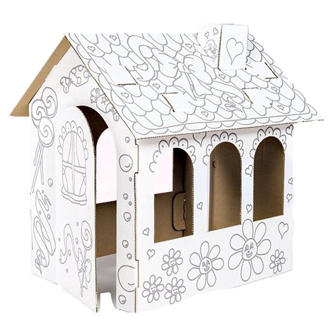 House Medium-sized With Windows Made of Cardboard Dollhouse to Color 42x35x42 Cm Dollhouse - Etsy