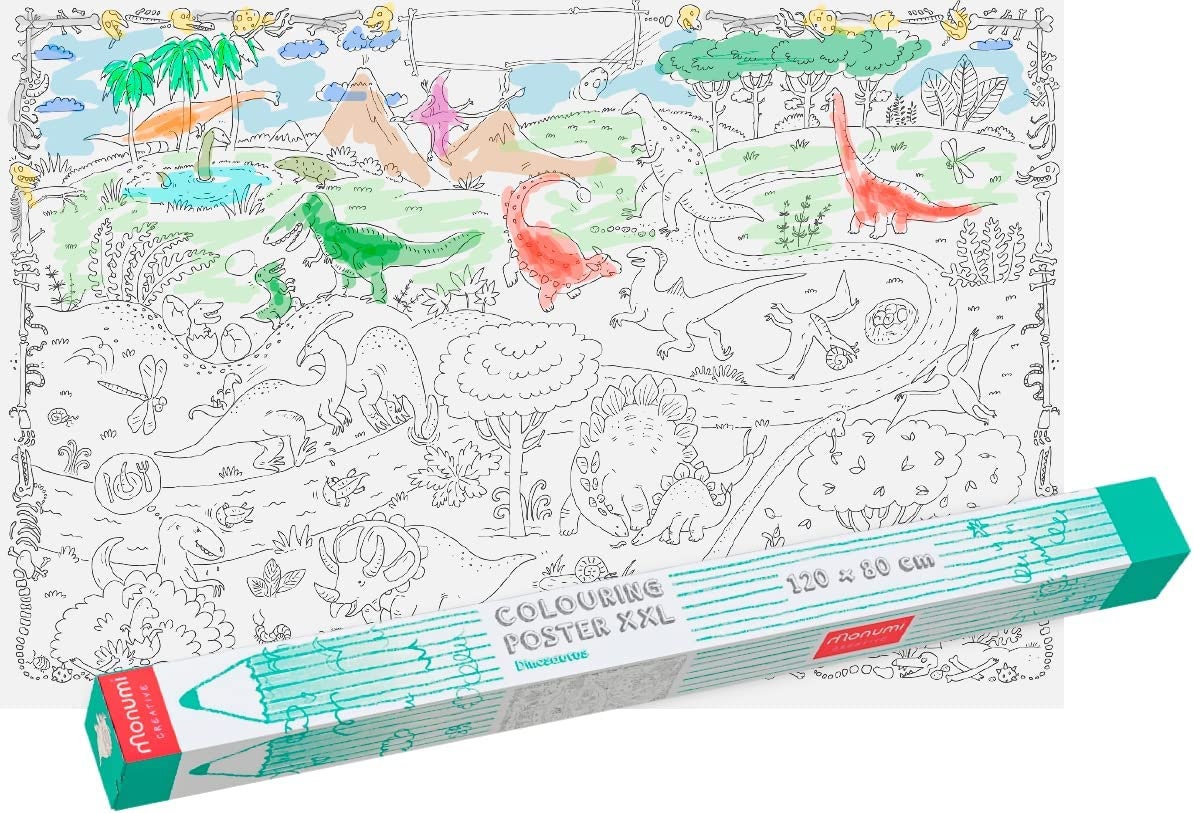 Giant Poster Coloring Poster Hidden Object Poster Coloring Poster Dino ...