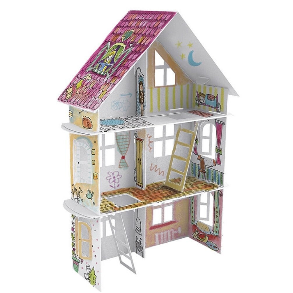 Cardboard House Playhouse Multi-storey Dollhouse Made of Cardboard to ...