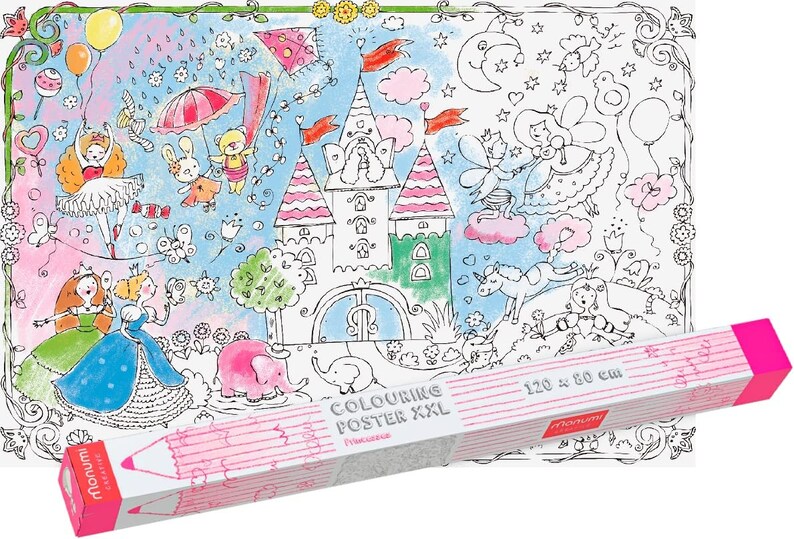 Coloring Poster Hidden Object Poster Coloring Poster Princesses 120 X ...