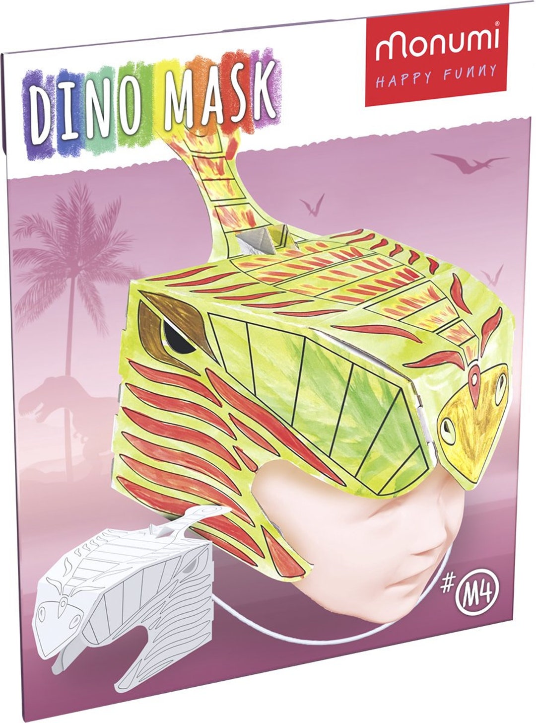 Paper Mask Dinosaur Craft Set 3D for Painting M4 Parasaurolophus - Etsy
