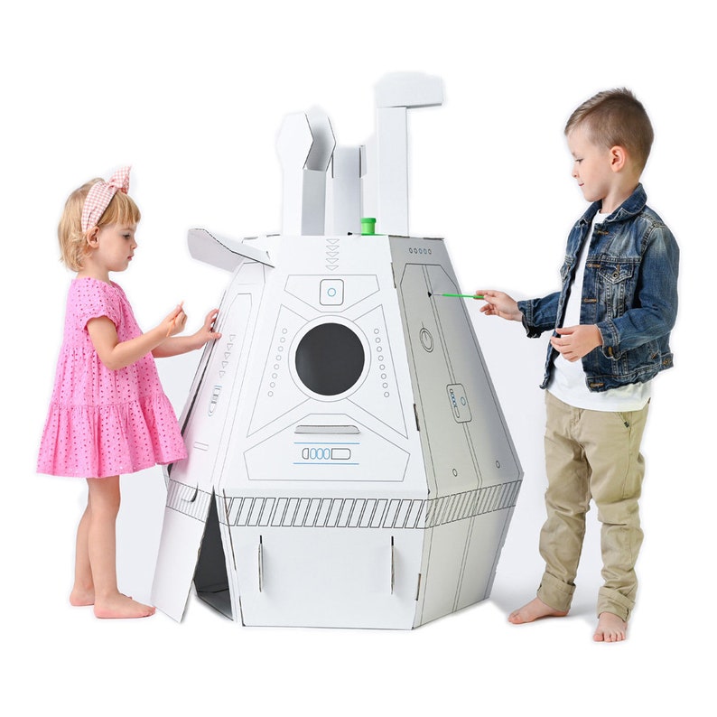 Space Station Mission Mars Made of Cardboard for Building and Coloring ...