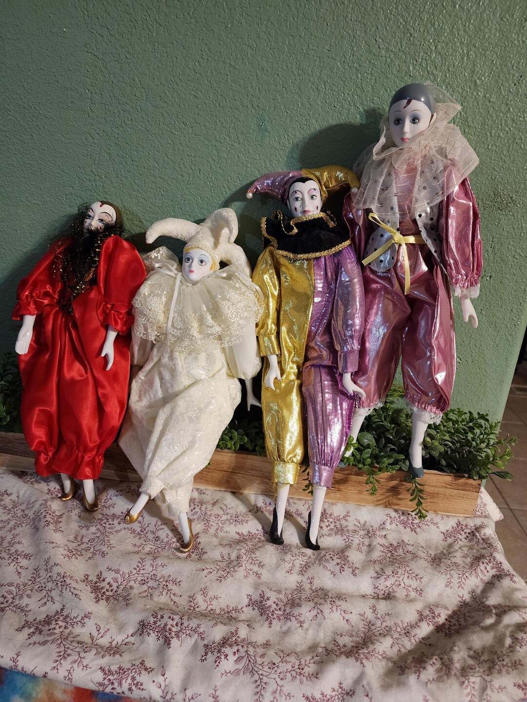 Set of 4 ?pierrot? Porcelain Dolls - Etsy
