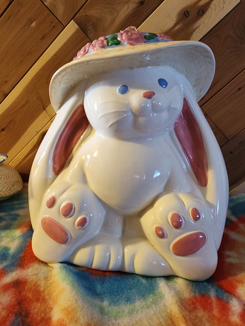 Vintage Treasure Craft Bunny Rabbit Cookie Jar - Etsy