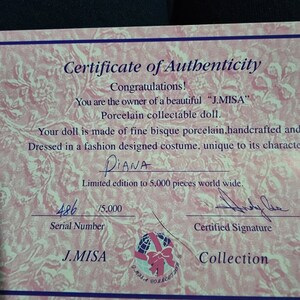 Vintage PRINCESS DIANA Porcelain Doll by J. Misa - Etsy