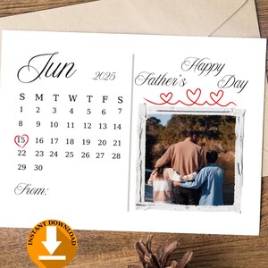 Printable Father's Day Card 2025–custom Photo Card–editable Template ...
