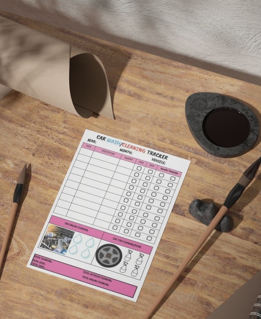 Car Wash Cleaning Tracker: Printable Planner (A4, A5, Letter) - Etsy