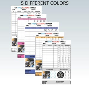 Car Wash Cleaning Tracker: Printable Planner & Log (PDF Download) - Etsy