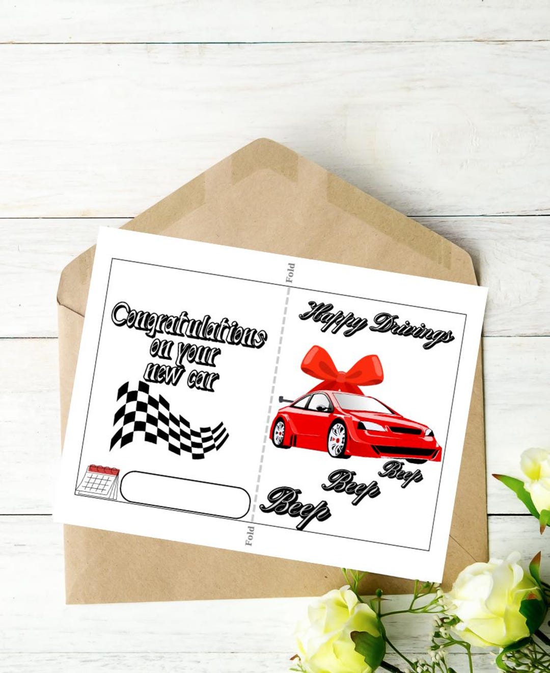 New Car Congratulations Card (PNG, PDF) - Etsy