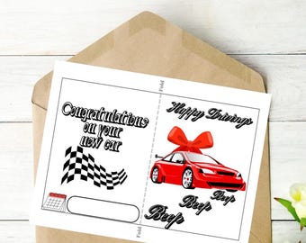 New Car Congratulations Card (PNG, PDF) - Etsy