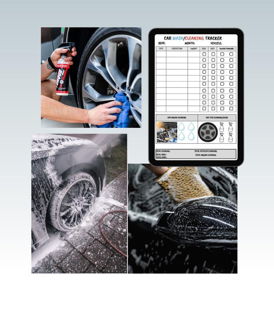 Car Wash Cleaning Tracker: Printable Planner & Log (PDF Download) - Etsy