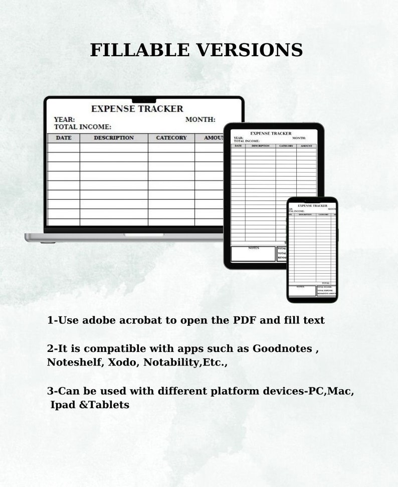 Expense Tracker, Spending Tracker, Expense Log, Purchase Log, Budget ...