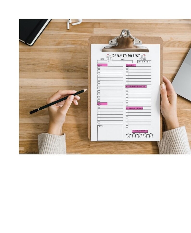 Daily to Do List Printable Template Daily Task List Daily Planner Daily ...