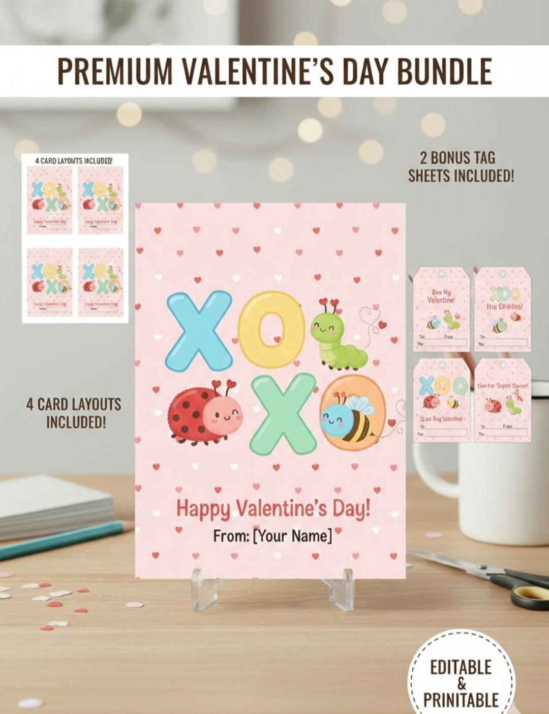 Valentine's Day Student Reward Cards, Printable Classroom Bonus Tags ...