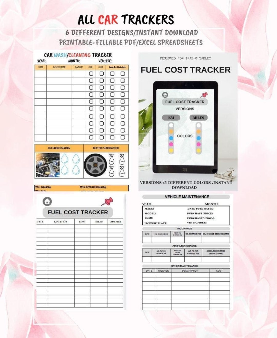 All Car Trackers,car Expense Trackers,printable Car Trackers,editable ...