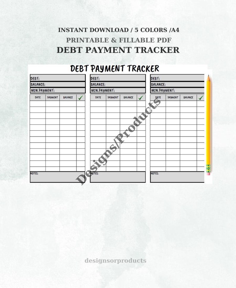 Debt Payment Tracker Printable, Snowball Debt Tracker, Debt Progress ...