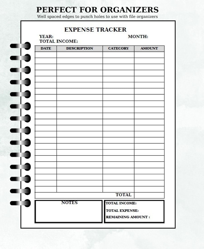 Printable Expense Tracker: Budget Log, A4/a5/letter (digital Download ...