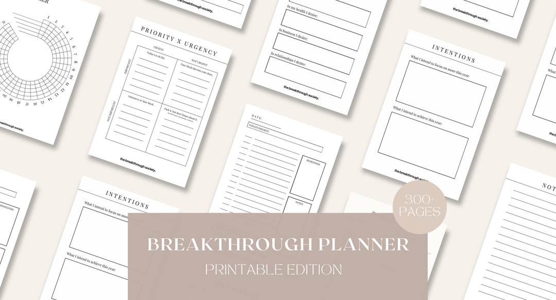 Breakthrough Printable Planner | 2023 Diary Planner Undated, Habit ...