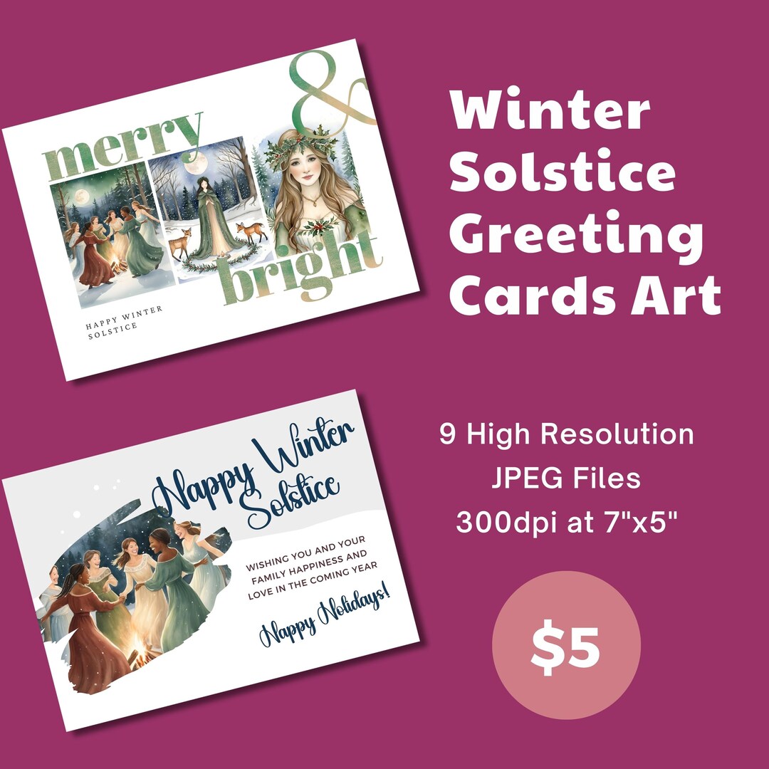 Winter Solstice Original Art Digital Greeting Cards | High-resolution 7 ...