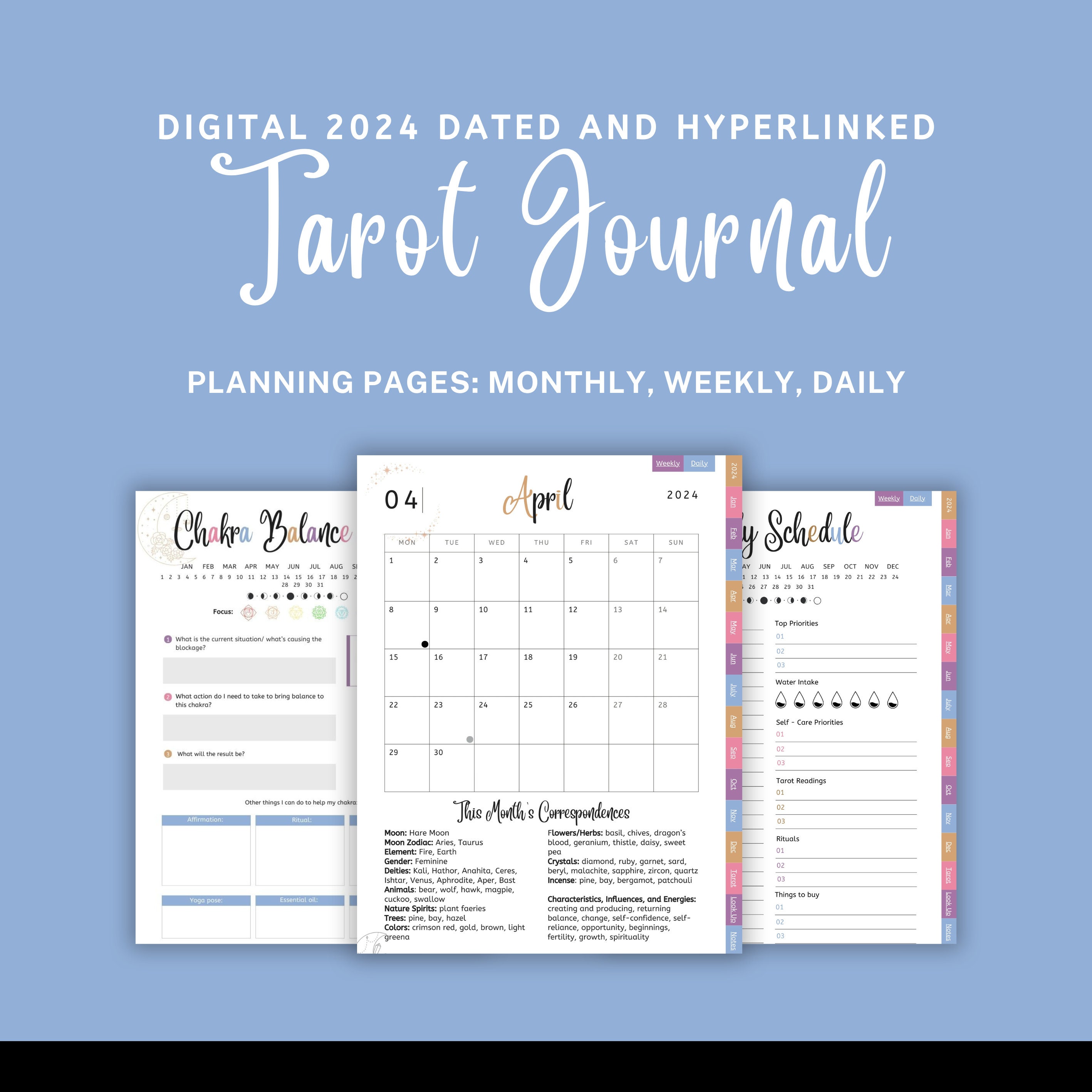 Tarot Journal 2024 Tarot Planner 2024 Digital Tarot Journal Digital ...