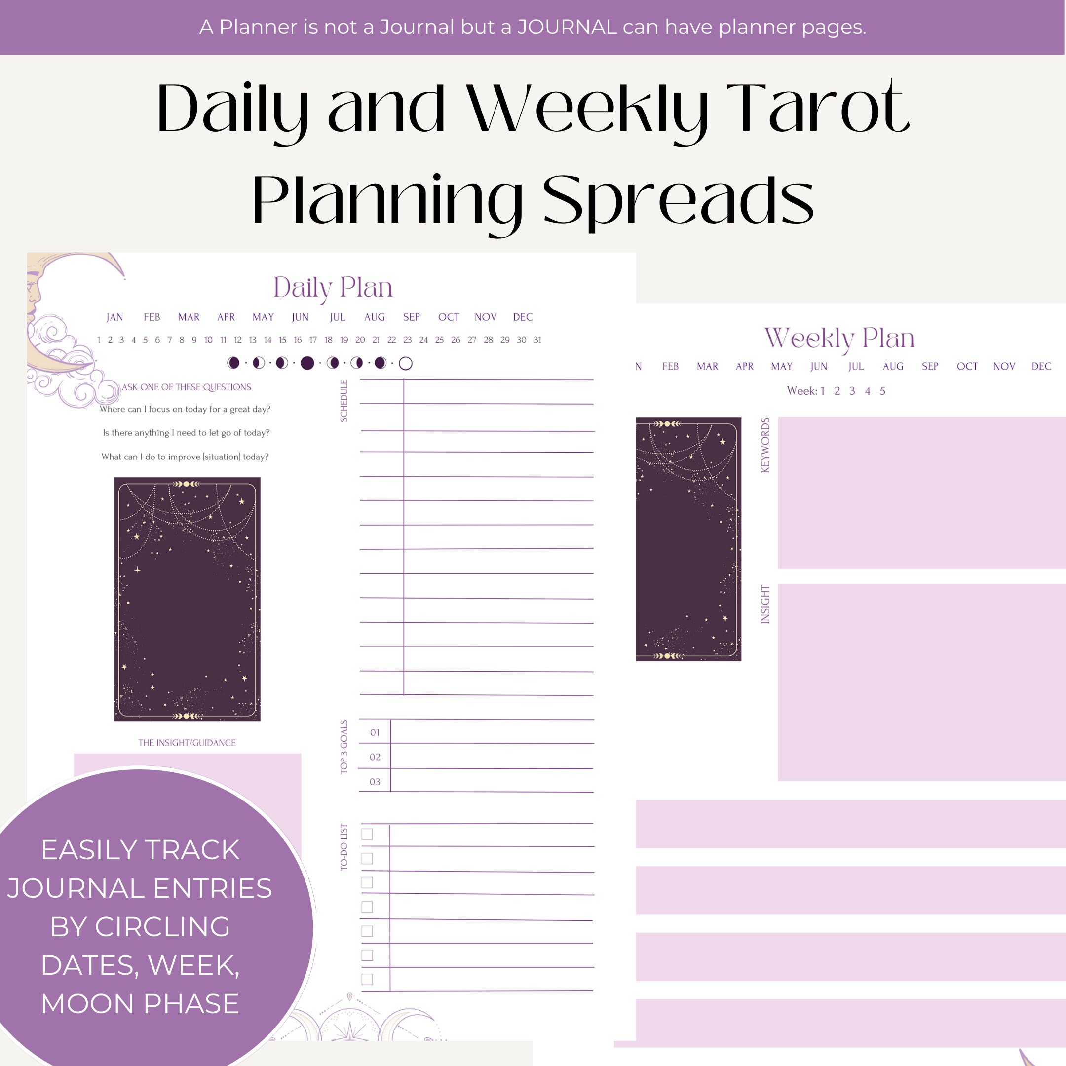 Tarot Journal A Modern Printable Tarot Journal That Helps You Keep ...