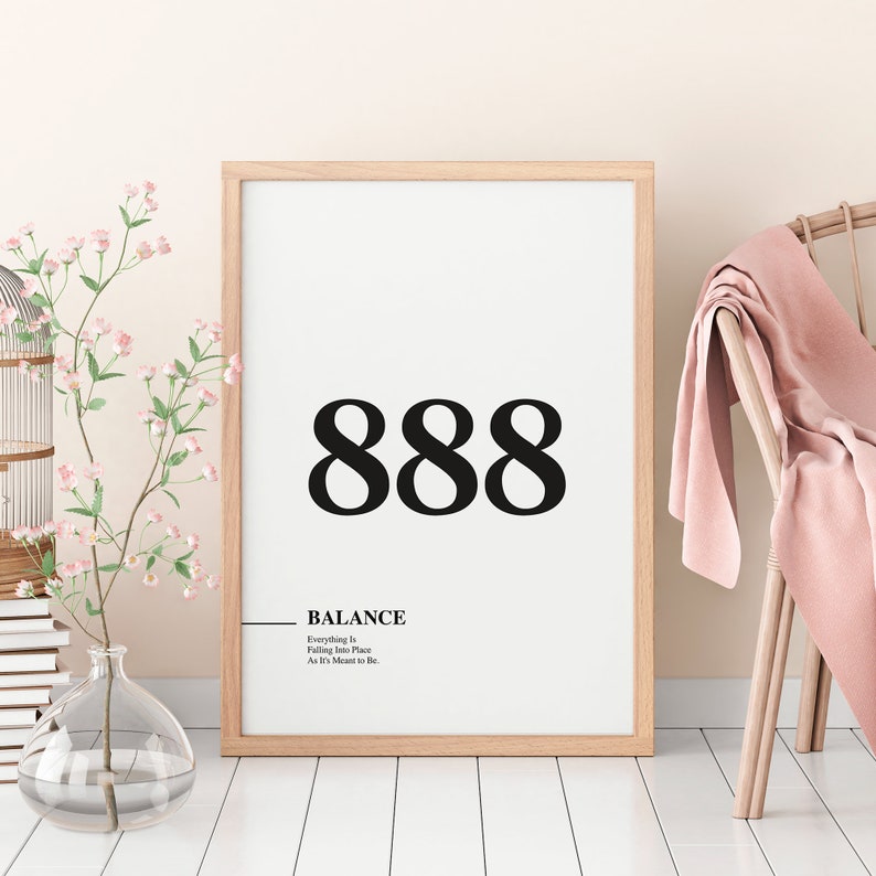888 Angel Number, Angel Number Poster, Instant Printable Wall Art Print ...