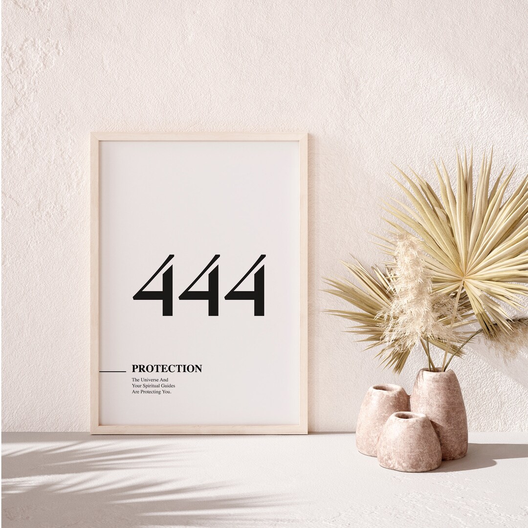 Angel Number, 444 Angel Number Print, Instant Printable Wall Art Print ...