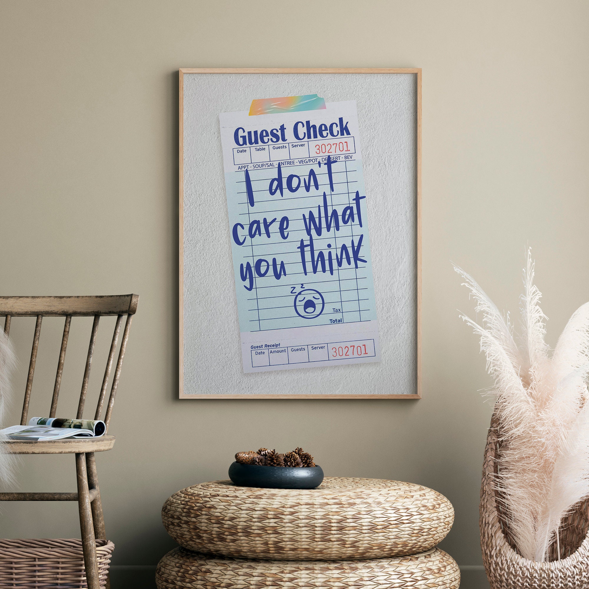 Guest Check Guest Check Poster Digital Download Receipt - Etsy