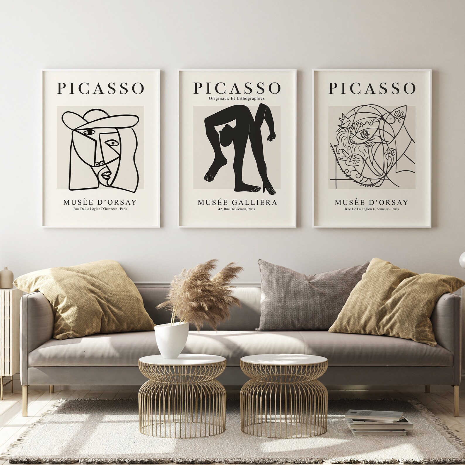 Picasso Wall Set of 3 Gallery Wall Set Print Picasso Line - Etsy