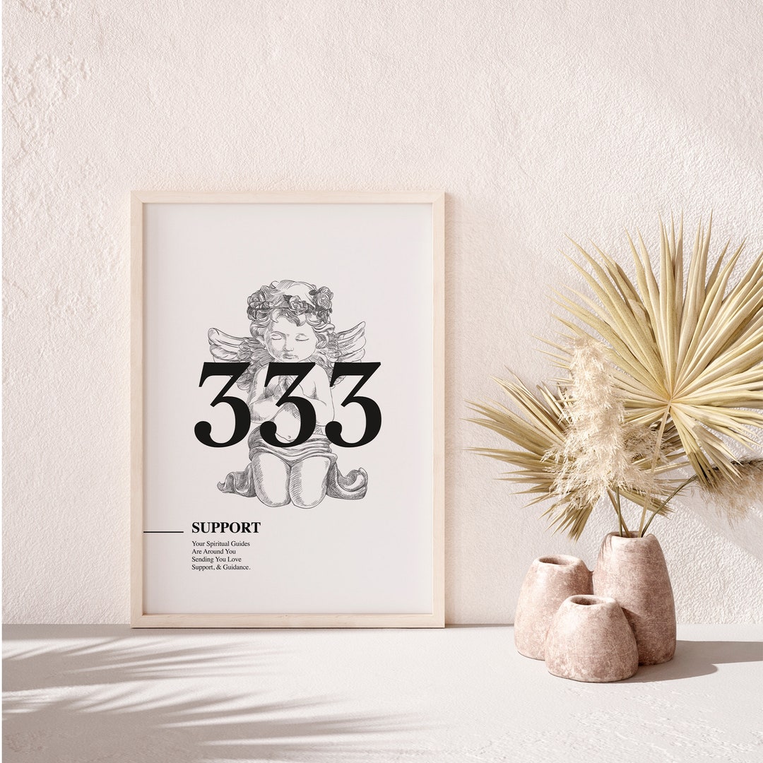 333 Angel Number, Angel Number Print, Instant Printable Art, Digital ...