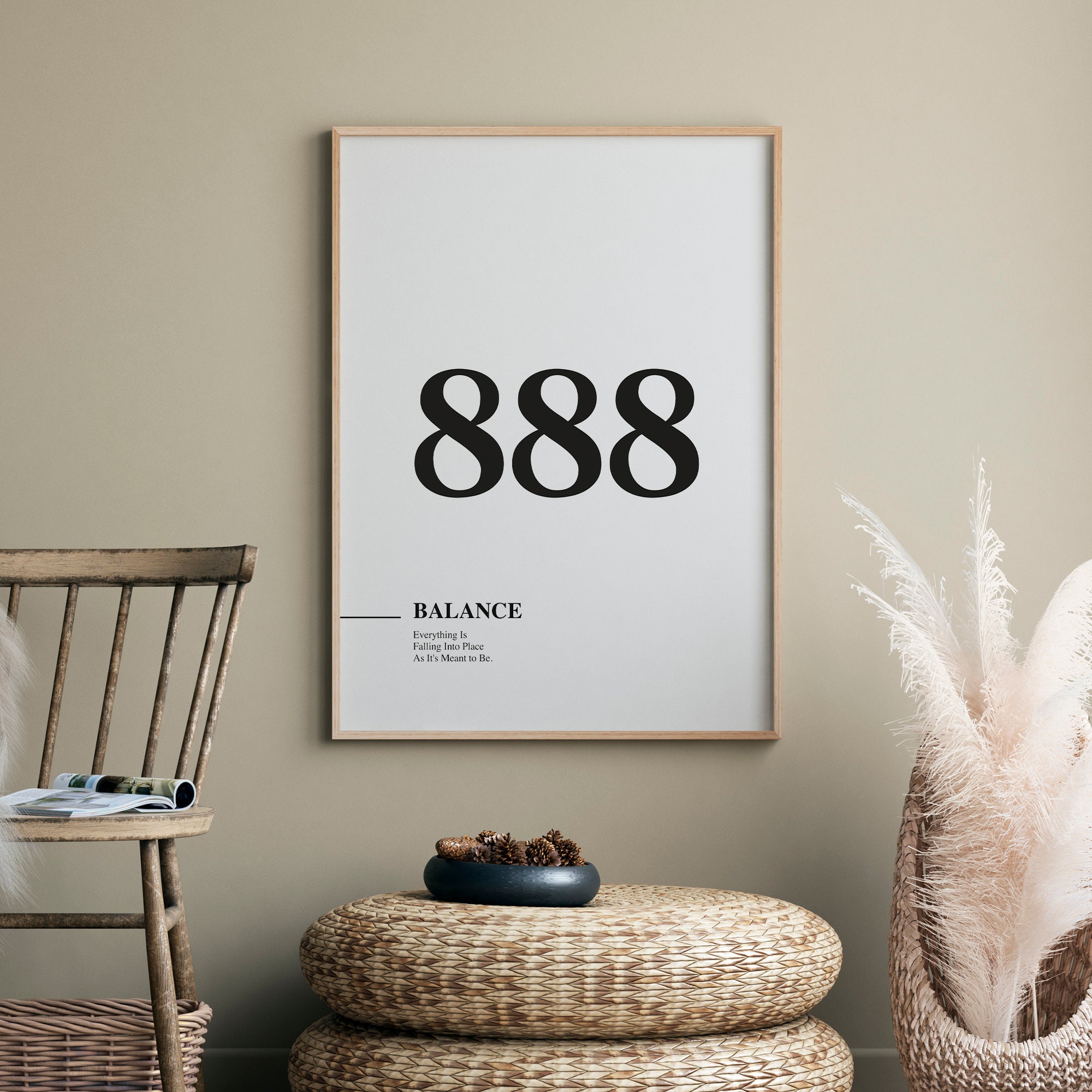 888 Angel Number, Angel Number Poster, Instant Printable Wall Art Print ...