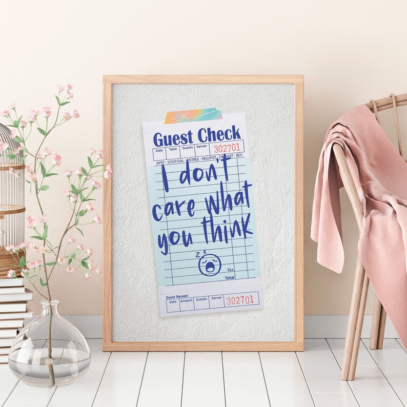 Guest Check Guest Check Poster Digital Download Receipt - Etsy