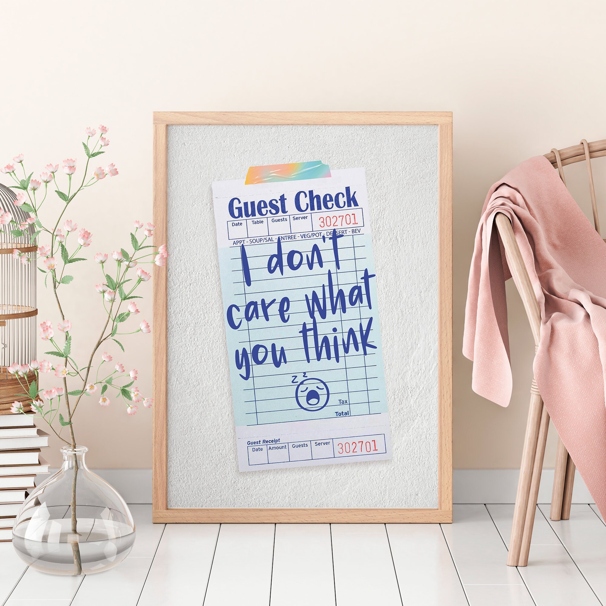 Guest Check Guest Check Poster Digital Download Receipt - Etsy