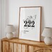 222 Angel Number Poster,angel Number Print,instant Printable Wall Art ...