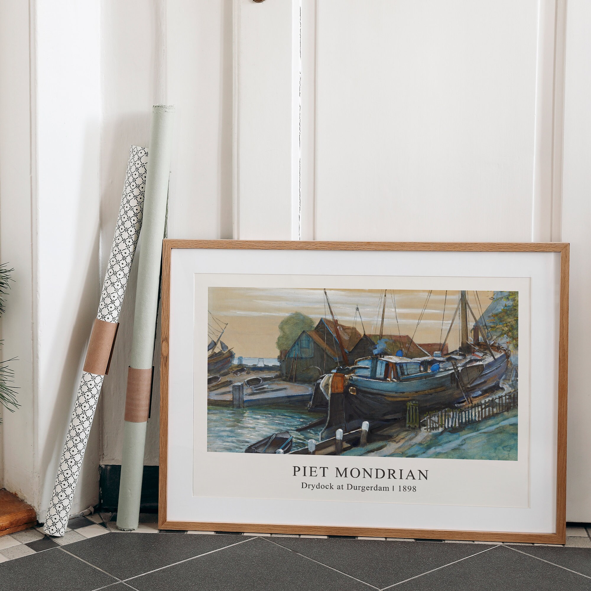 Piet Mondrian Poster, Drydock at Dungerdam 1898, Piet Mondrian Print ...