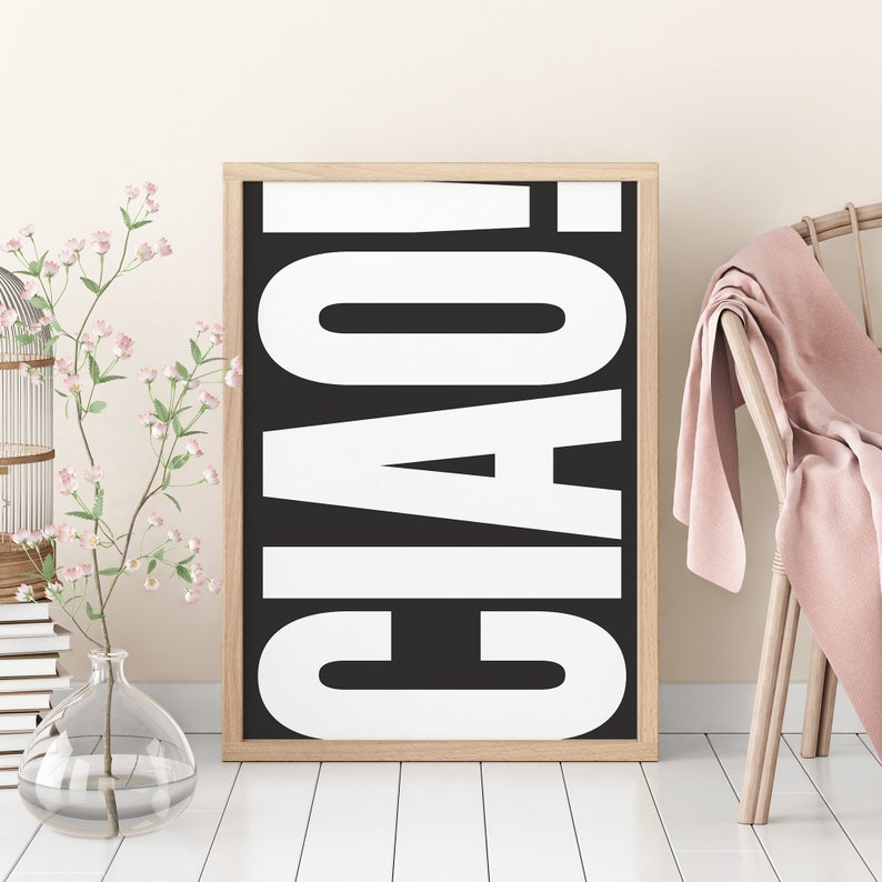 Ciao Poster, Ciao Print, Trendy Retro, Wall Art, Vintage, Retro Print ...