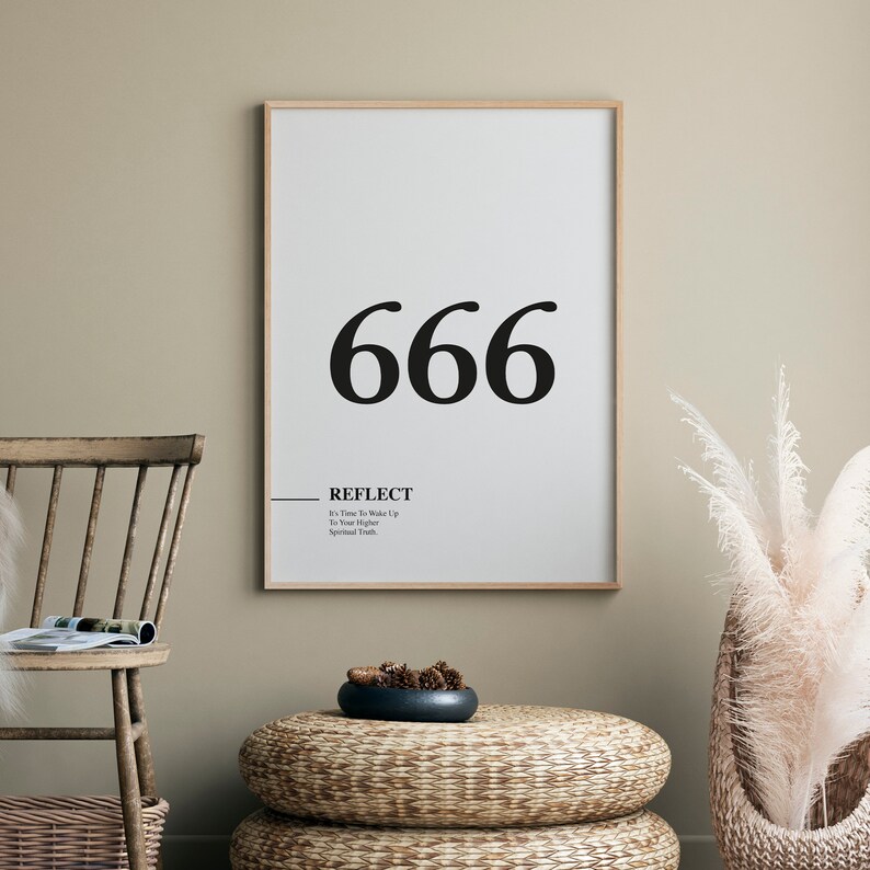 666 Angel Number, Angel Number Print, Instant Printable Wall Art Print ...