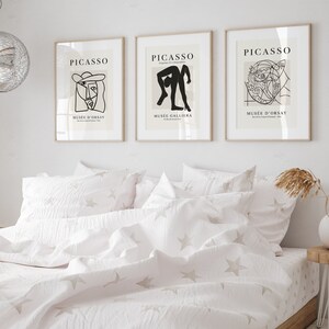 Picasso Wall Set of 3, Gallery Wall Set Print, Picasso Line Art, Animal ...