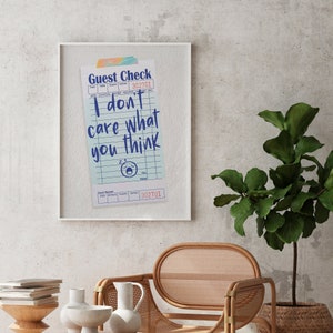 Guest Check, Guest Check Poster, Digital Download, Receipt Poster ...