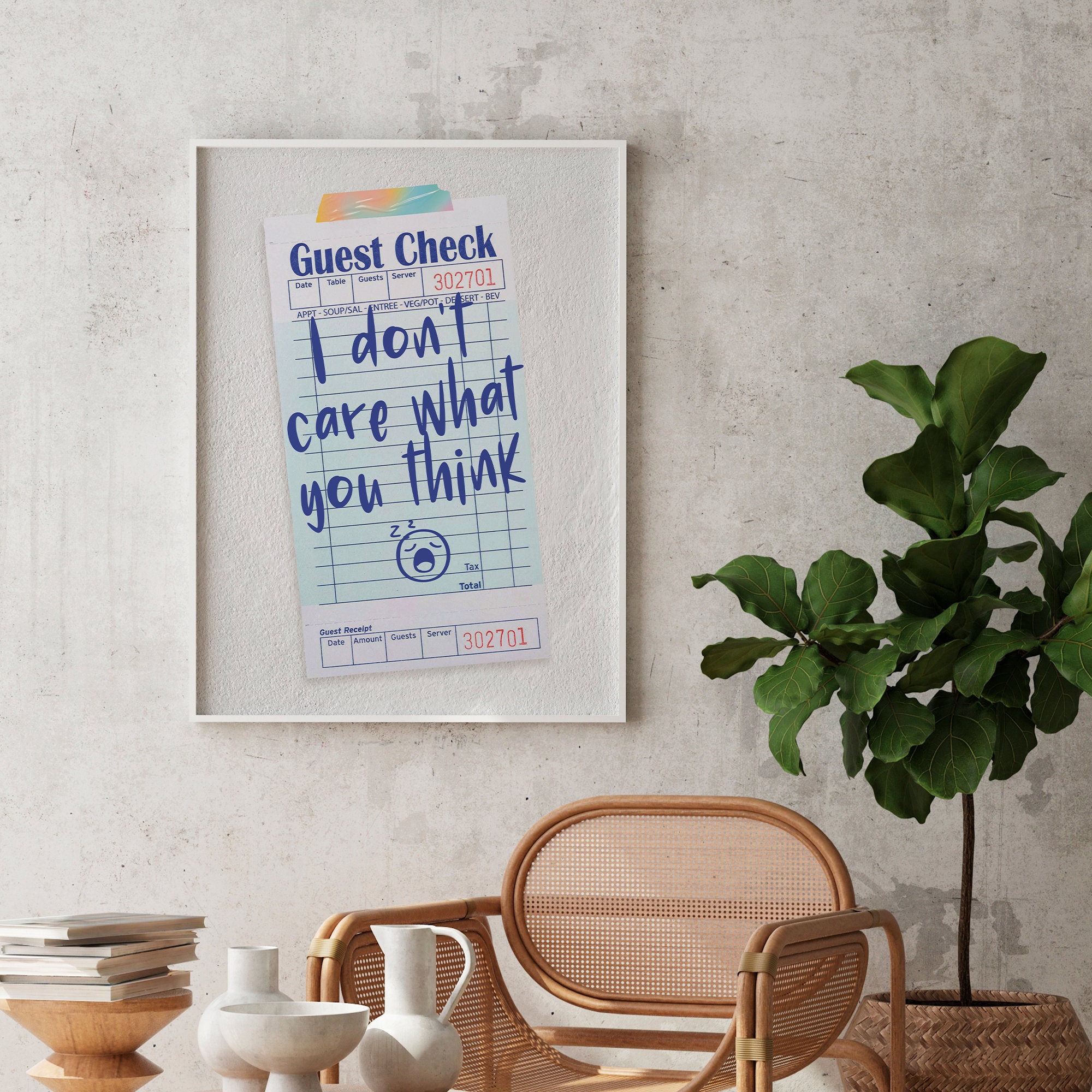 Guest Check Guest Check Poster Digital Download Receipt - Etsy