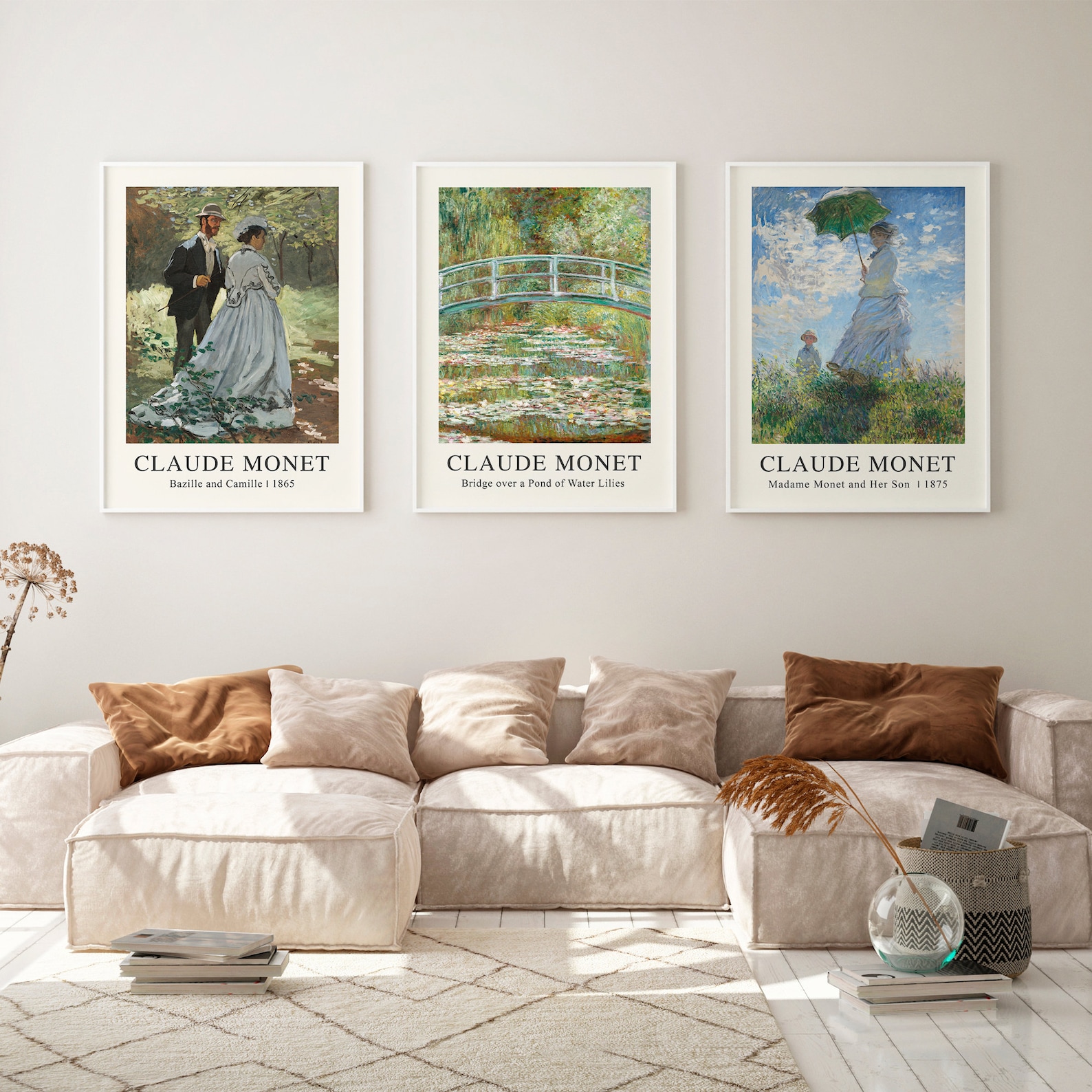 Claude Monet Posterclaude Monet Set 0f 3 Vintage Print - Etsy