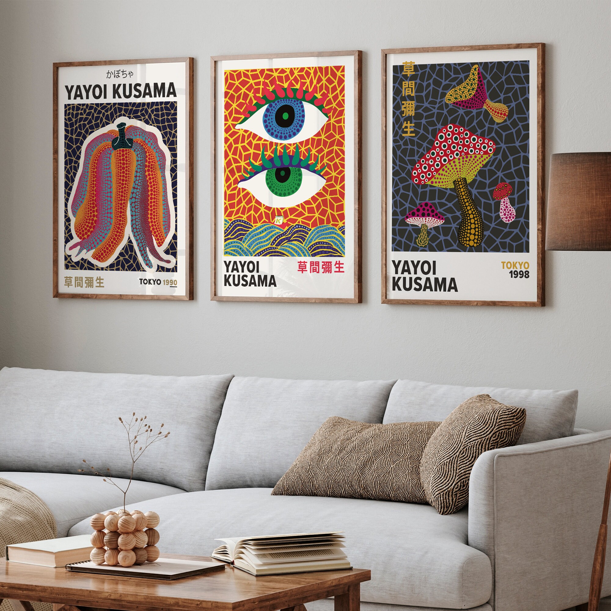 Yayoi Kusama Art, Yayoi Kusama Poster, Yayoi Kusama Set of 3 Prints ...