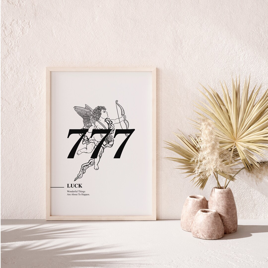 777 Angel Number, Lucky Number Print ,instant Printable Wall Art Print ...