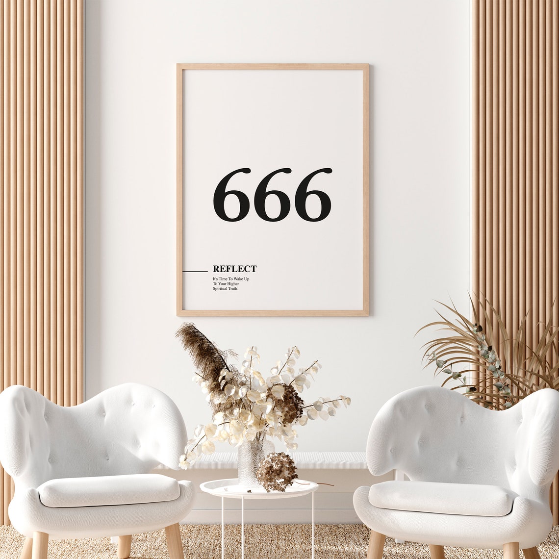 666 Angel Number, Angel Number Print, Instant Printable Wall Art Print ...